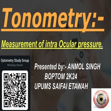 Tonometry ppt | PPTX
