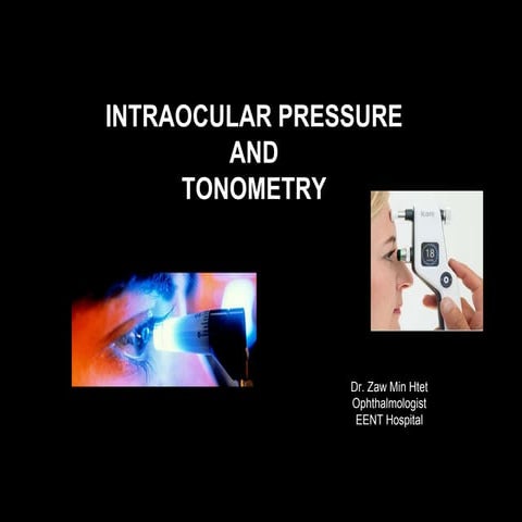 INTRAOCULAR PRESSURE &TONOMETRY Dr. ZAW MIN HTET (OPHTHALMOLOGIST) | PPT