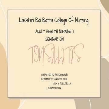 Tonsillitis Ppt 2025 Bsc Nursing H 2nd Year Pdf