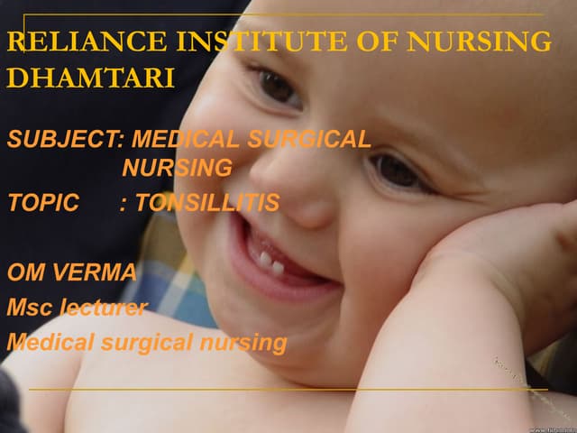 a case study on tonsillitis | PPTX