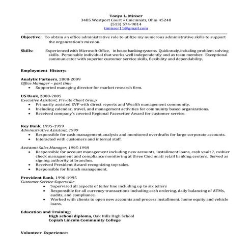 Tonya Minser resume | DOC