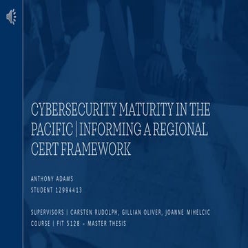 Cybersecurity maturity in the Pacific Islands - Integrating CERT ...