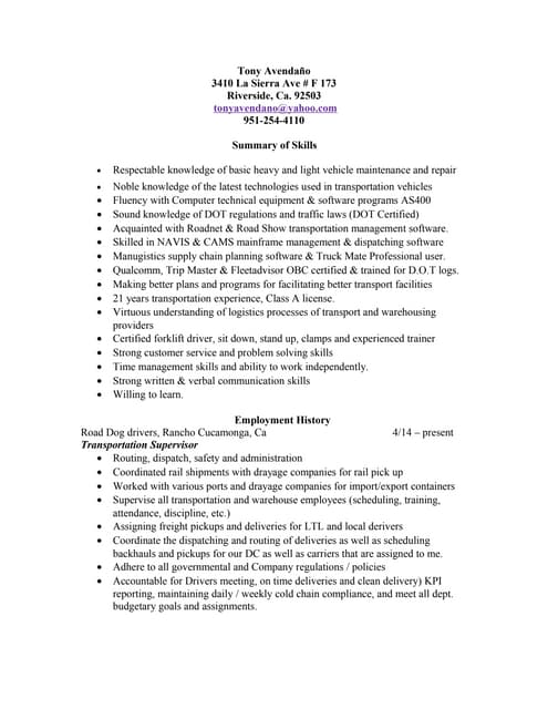 Short Resume | DOCX