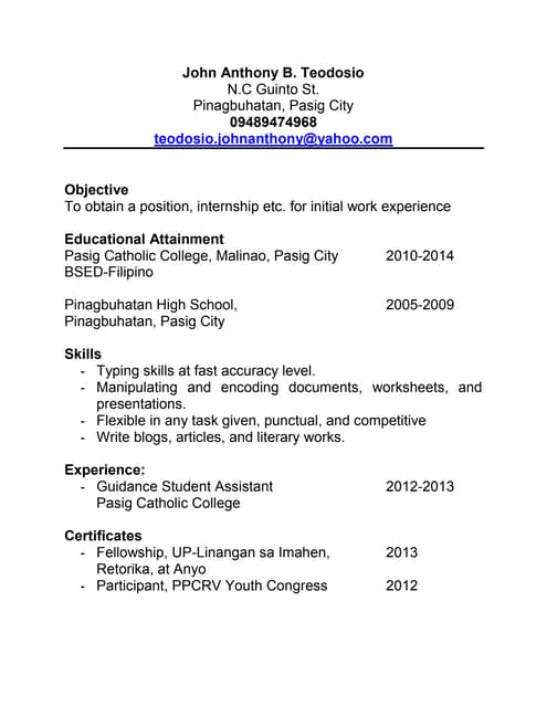 Mga layunin sa pagkatuto sa filipino | DOCX