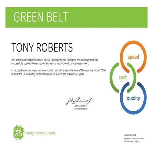 Six sigma green belt | PDF
