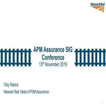 The Value of Assurance - The Network Rail perspective | PPTX