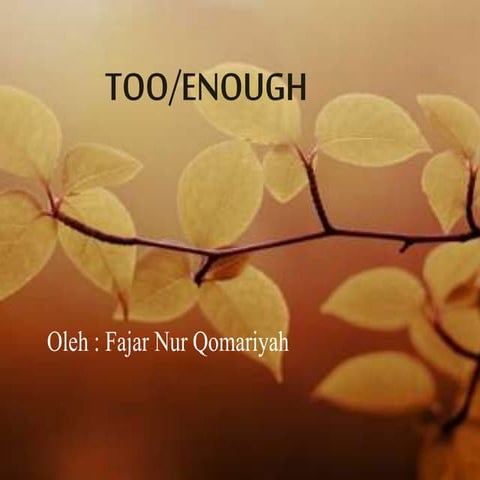 Too & enough | PPTX