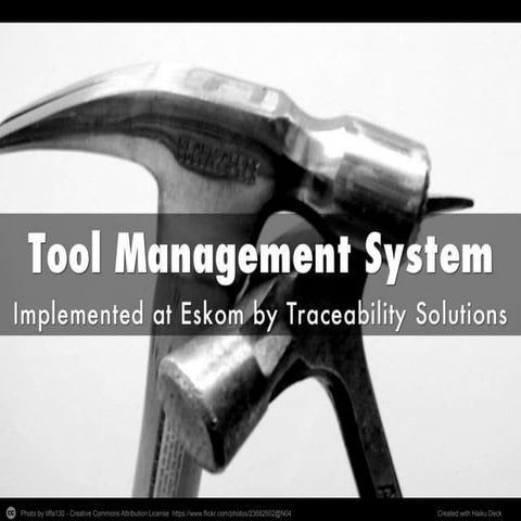 Tool management system | PPTX