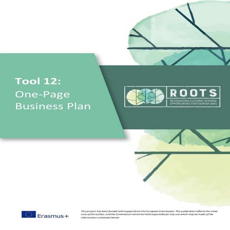 Tool 12 one page business plan | DOCX | Business | Business and Finance