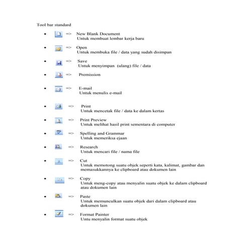 Tool bar standard | DOC