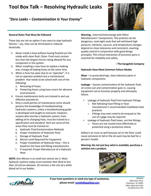 Industrial Hydraulic Safety Essentials Recap | PDF
