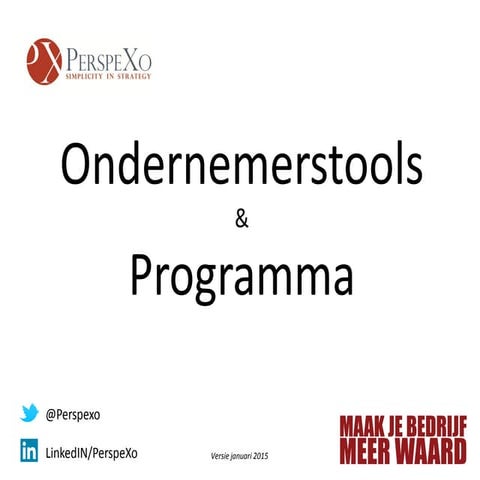 Ondernemerstools en programma voor groeiende bedrijven | PDF