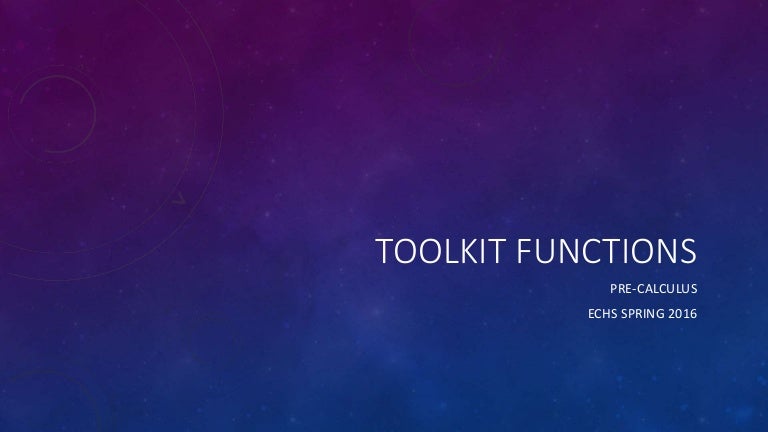 Toolkit functions preview