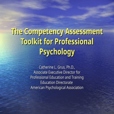 Toolkit on competency assessment tools and issues | PPT