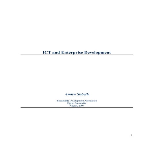 ICT and Enterprise Development | PDF