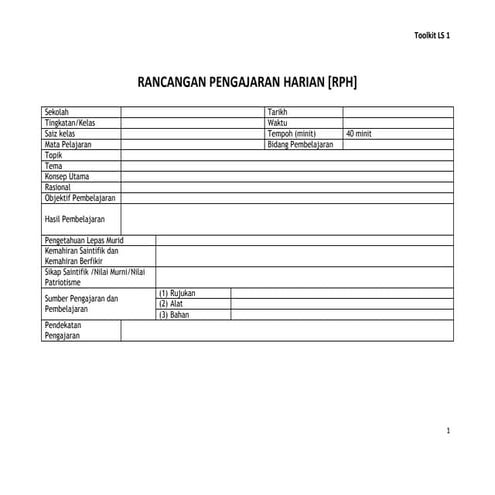 Lesson Study Tool Kit 1 RPH | PDF