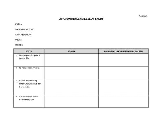 Lesson Study Tool Kit 1 RPH | PDF