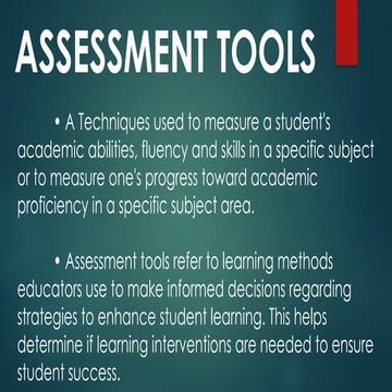 Tools-in-evaluating-appropriate-assessment-tools | PPTX