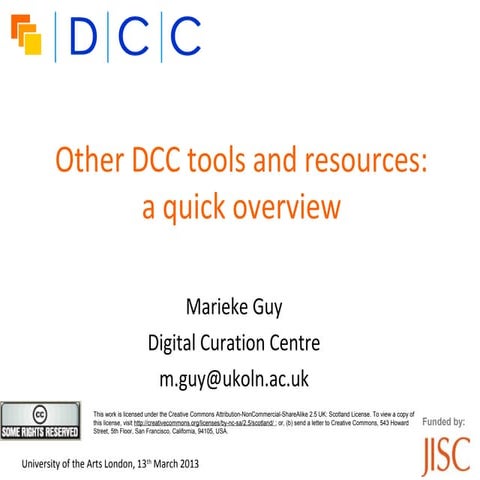 Other DCC tools and resources: a quick overview | PPT