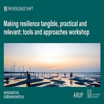 Making Resilience Tangible, Practical and Relevant: Tools and ...