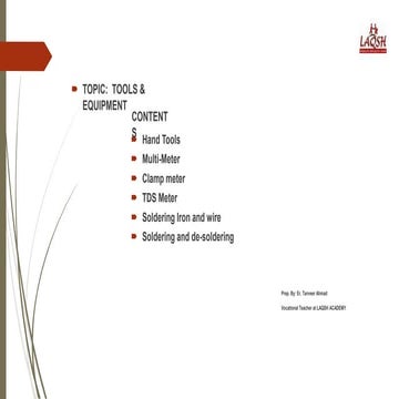 Tools and equipment | PPTX