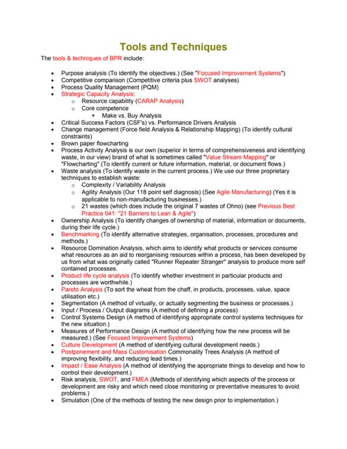Bpr 05 Process Mapping Tools | PPT