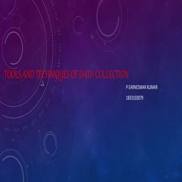 Tools and techniques of data collection | PPT