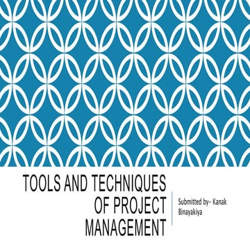 Tools and techniques of project management | PPTX