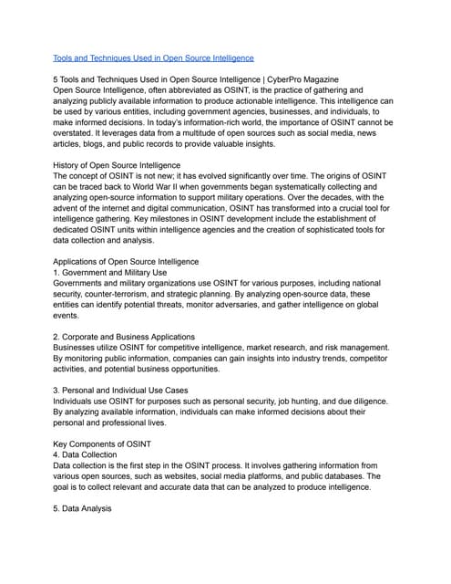 Osint {open source intelligence } | PPTX