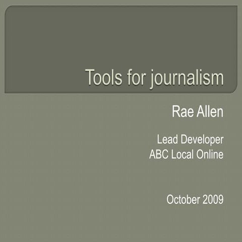 Tools For Journalism | PPT