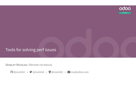 Common Performance Pitfalls in Odoo apps | PPT Common Performance Pitfalls in Odoo apps | PPT