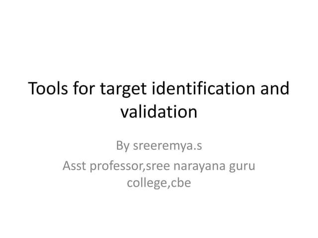 Target identification in drug discovery | PDF