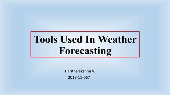 Weather forecasting | PPTX