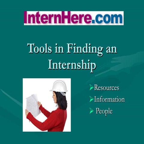 Tools for Finding An Internship | PPT