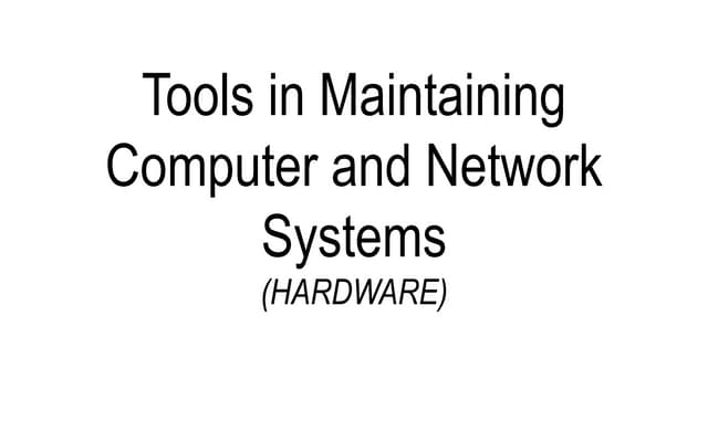 TLE - COMPUTER SYSTEMS SERVICING - HAND TOOLS | PPTX