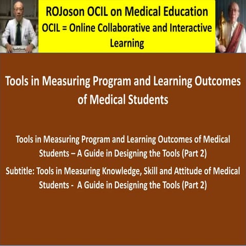 Tools in Measuring Program and Learning Outcomes of Medical Students ...