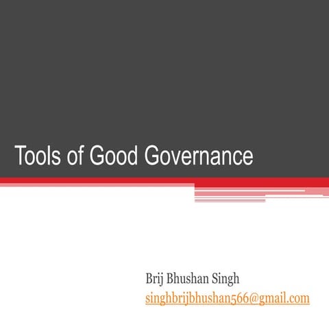 Tools of Good Governance | PPTX