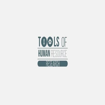 Tools of humar resource research | PPT