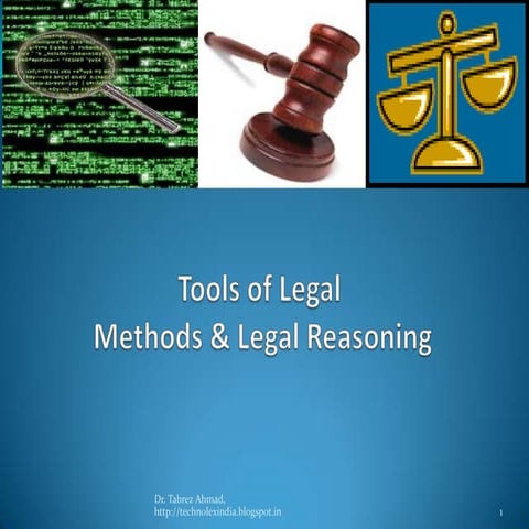 Tools of legal methods & legal reasoning | PPTX