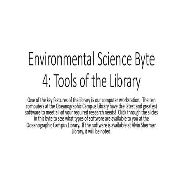 Tools of the Library | PPT