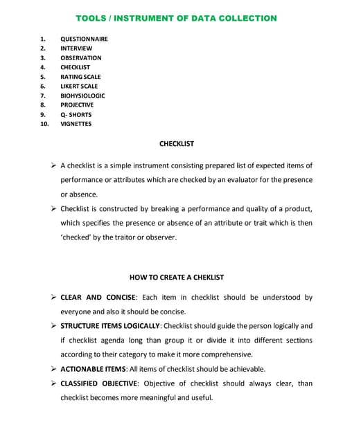 Checklist ON RESEARCH | PPTX