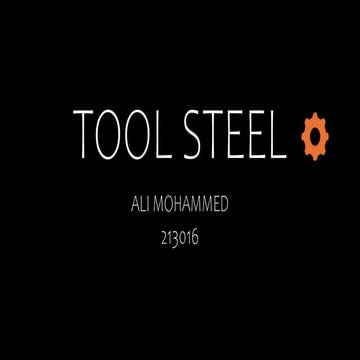 TOOL STEEL.pptx | Chemistry | Science