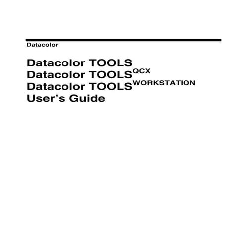 Tools Users Guide | PDF