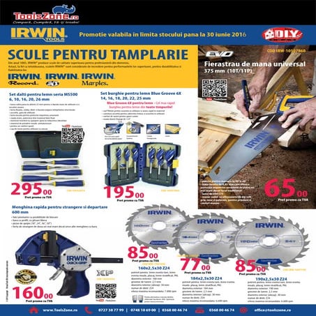 ToolsZone.ro - Promotie unelte tamplarie Irwin | PDF