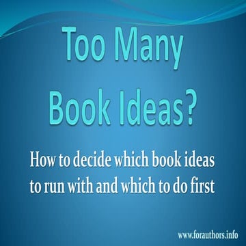 Too many good book ideas? | PPT