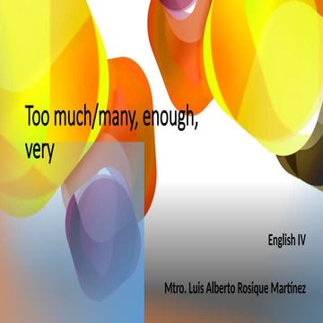 Too much and too many, presentation about grammar | PPT
