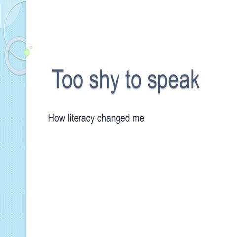 Too shy to speak | PPTX