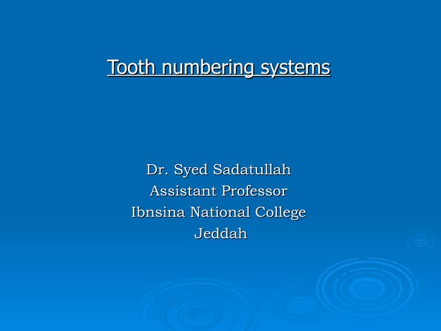 Tooth numbering system | PPTX