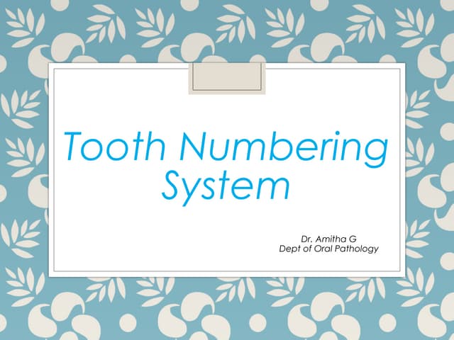 Tooth numbering system | PPTX