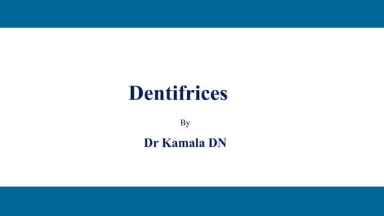 Dentifrices | PDF